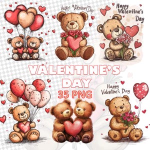 35 PNG, Valentine's Day Clipart,love Teddy, Valentines Bear Clipart ...