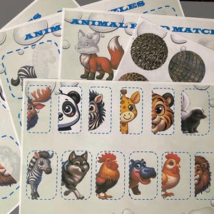 Animal Matching Puzzle Activity, Animal Skin Pattern Matching, Toddler ...