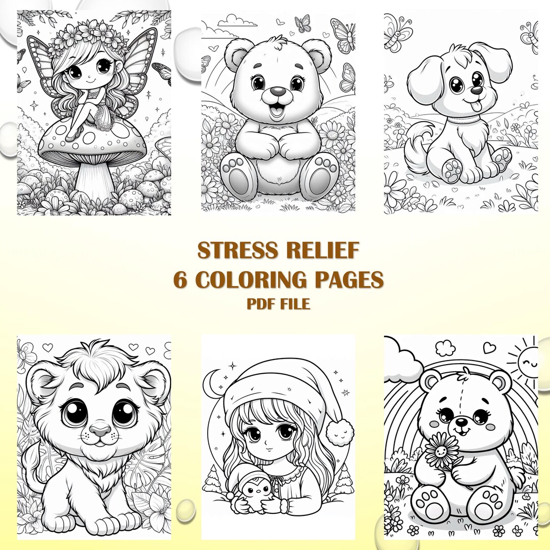 Cute Animal: Super Cute Summer Animal Coloring Book Cute Summer Animals ...