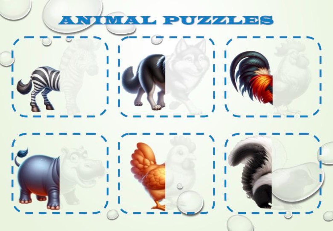 Animal Matching Puzzle Activity, Animal Skin Pattern Matching, Toddler ...