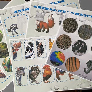 Animal Matching Puzzle Activity, Animal Skin Pattern Matching, Toddler ...