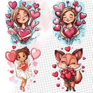 Valentine's Day Clipart, Love Digital Download, Watercolor Valentine's ...