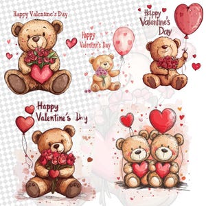 35 PNG, Valentine's Day Clipart,love Teddy, Valentines Bear Clipart ...