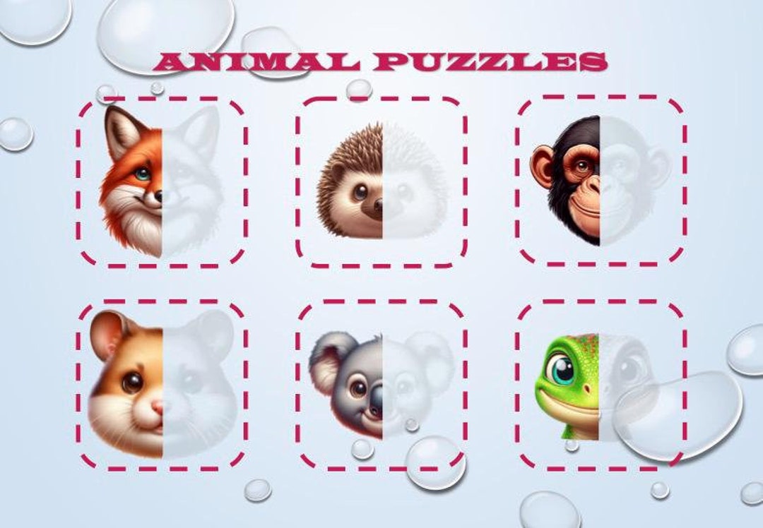 Animals Matching Game for Kids, Farm Safari Matching Activity, Animals ...