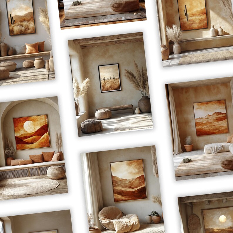 20 Frame Desert Mockup , Styled PNG Mockup Bundle, Poster, Art Decor ...