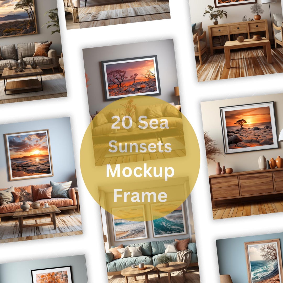 Landscape Frame Mockup Bundle, Sunset & Sunrise Art Display (pngs) - Etsy
