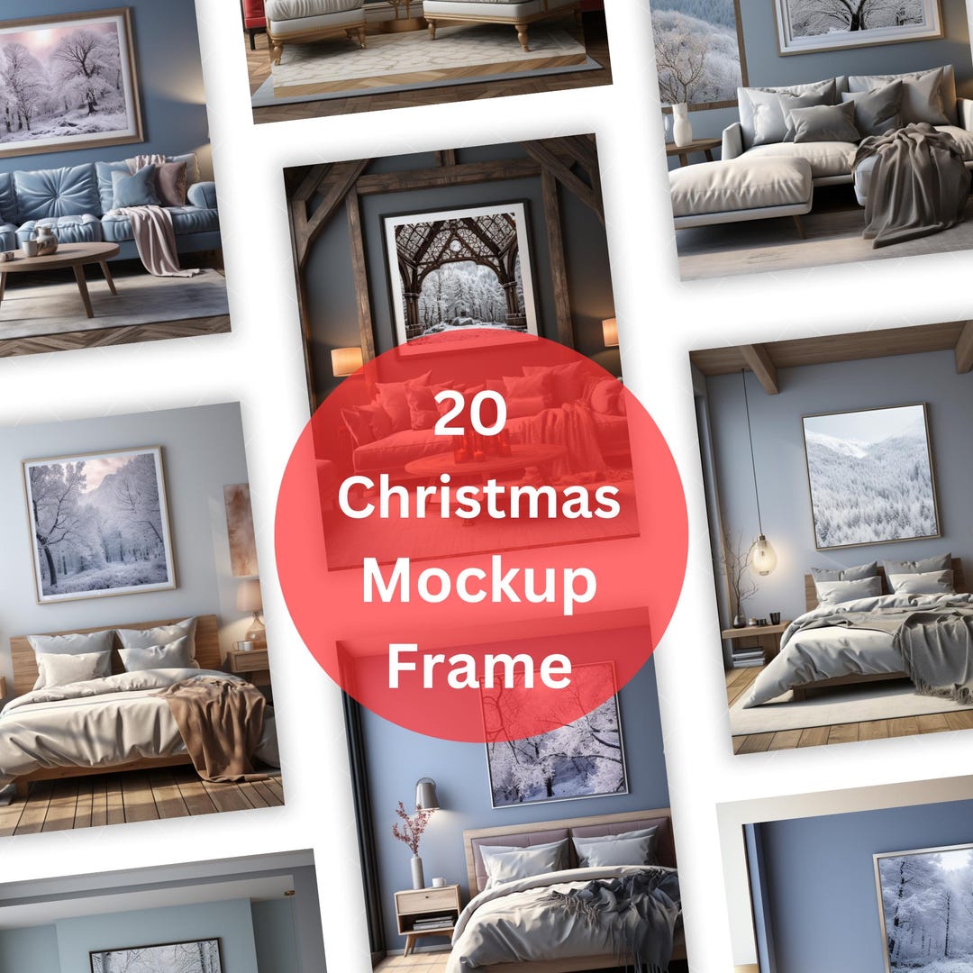 20 Christmas Frame Mockups Bundle Styled Holiday PNG Mockups for ...