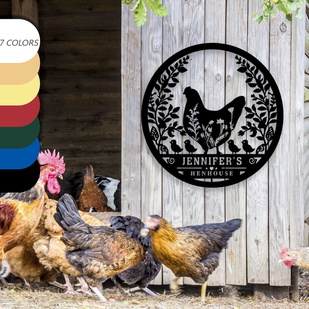 Personalized Chicken Coop Sign, Hen House Decor, Chicken Farm Sign ...