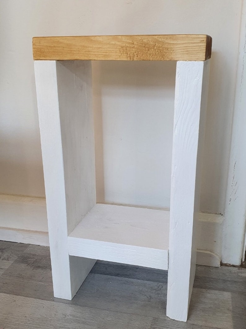 Handmade Reclaimed Timber Side Table, Rustic Wooden Farmhouse Table ...