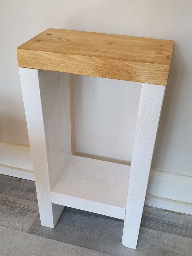 Handmade Reclaimed Timber Side Table, Rustic Wooden Farmhouse Table ...