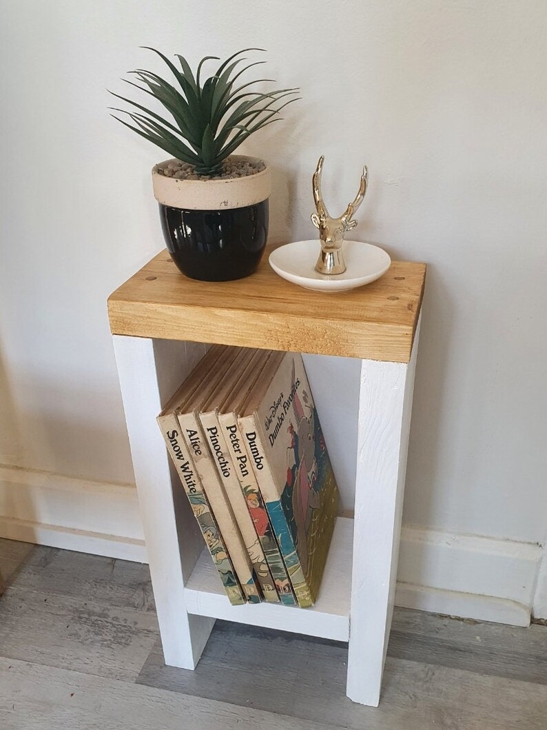 Handmade Reclaimed Timber Side Table, Rustic Wooden Farmhouse Table ...