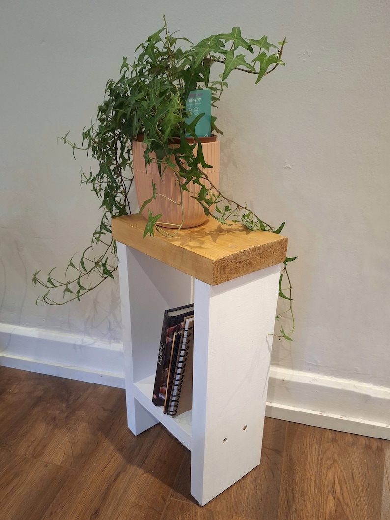 Handmade Reclaimed Timber Side Table, Rustic Wooden Farmhouse Table ...