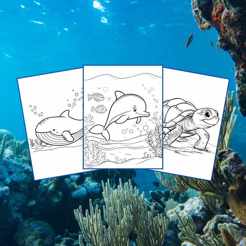 15 Printable Sea Animal Coloring Pages, Cute Animals, Great for ...