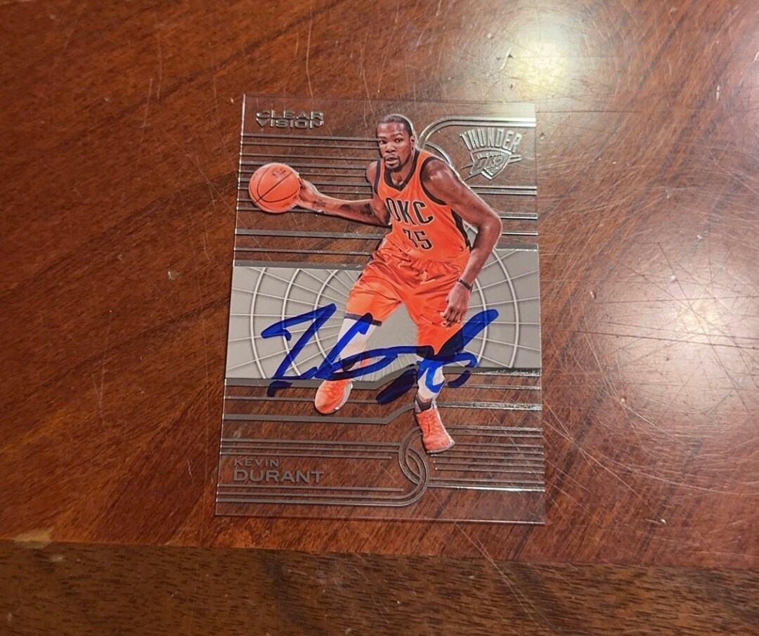 Kevin Durant Autographed Card Panini Clear Vision Basketball Oklahoma ...