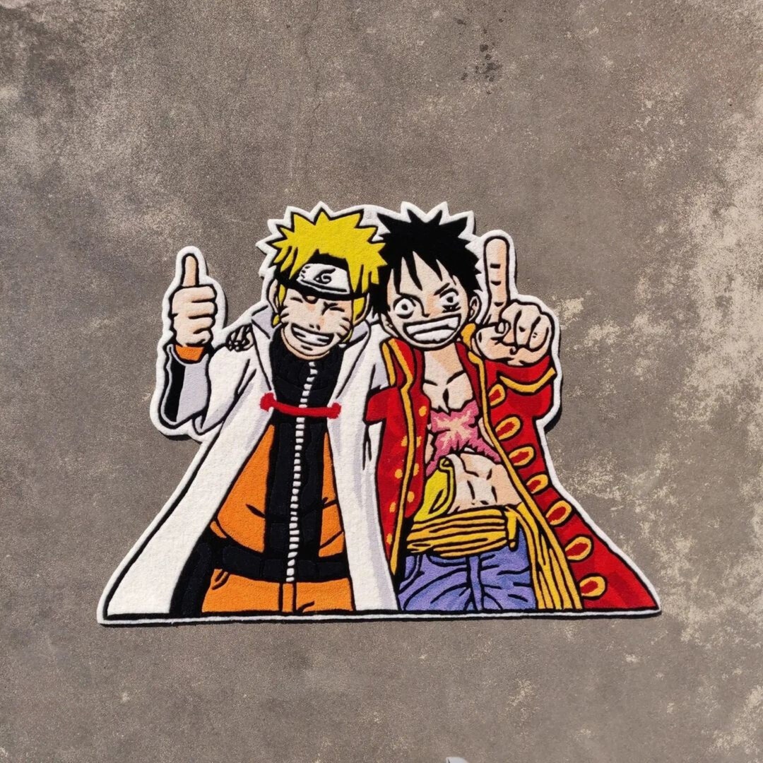 Naruto X Luffy One Piece Anime Rug, Naruto Anime Rug, Straw-hat Luffy ...