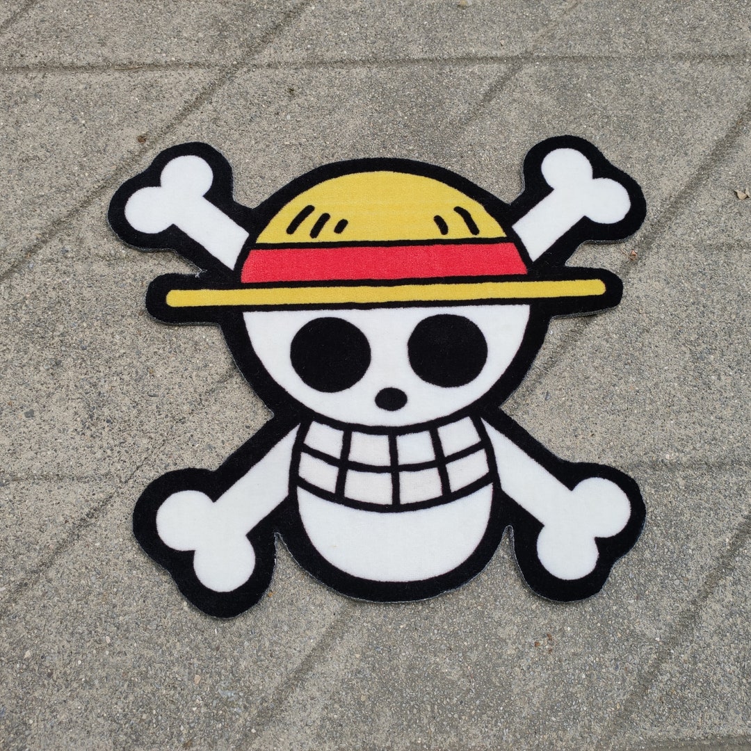 One Piece Pirate Flag Insignia Anime Rug, One Piece Straw-hat Pirate ...