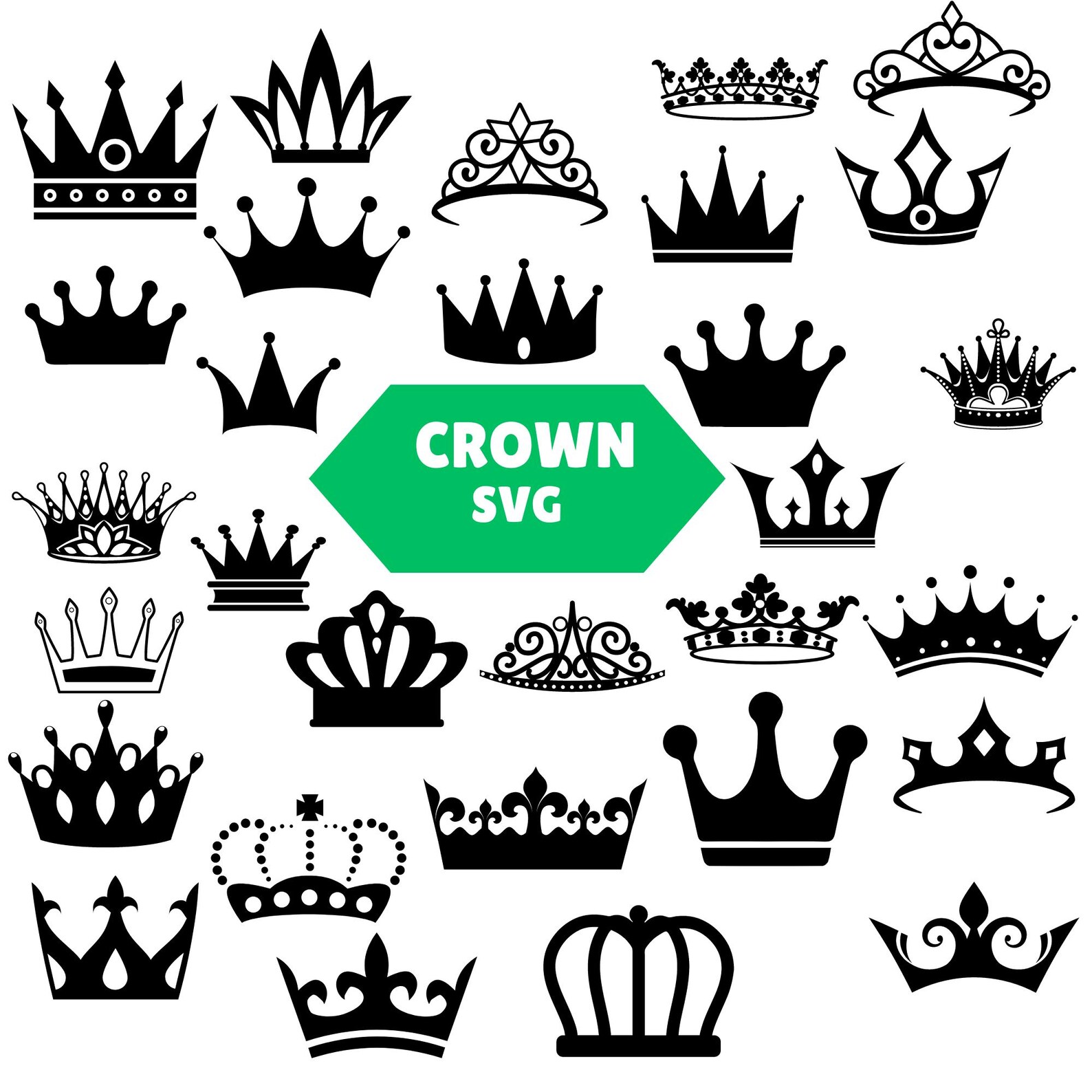 Royal Crown SVG, Princess Tiara SVG, King Crown, Queen Crown, Princess ...