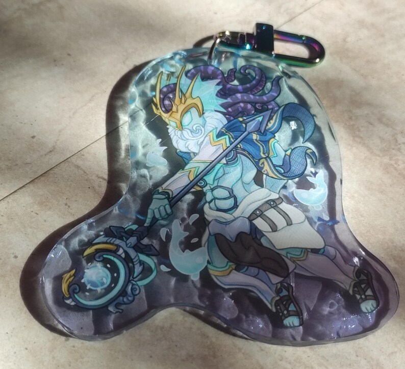 Chibi Poseidon Ramattra Acrylic Keychain - Ripple/water Effect - - Etsy