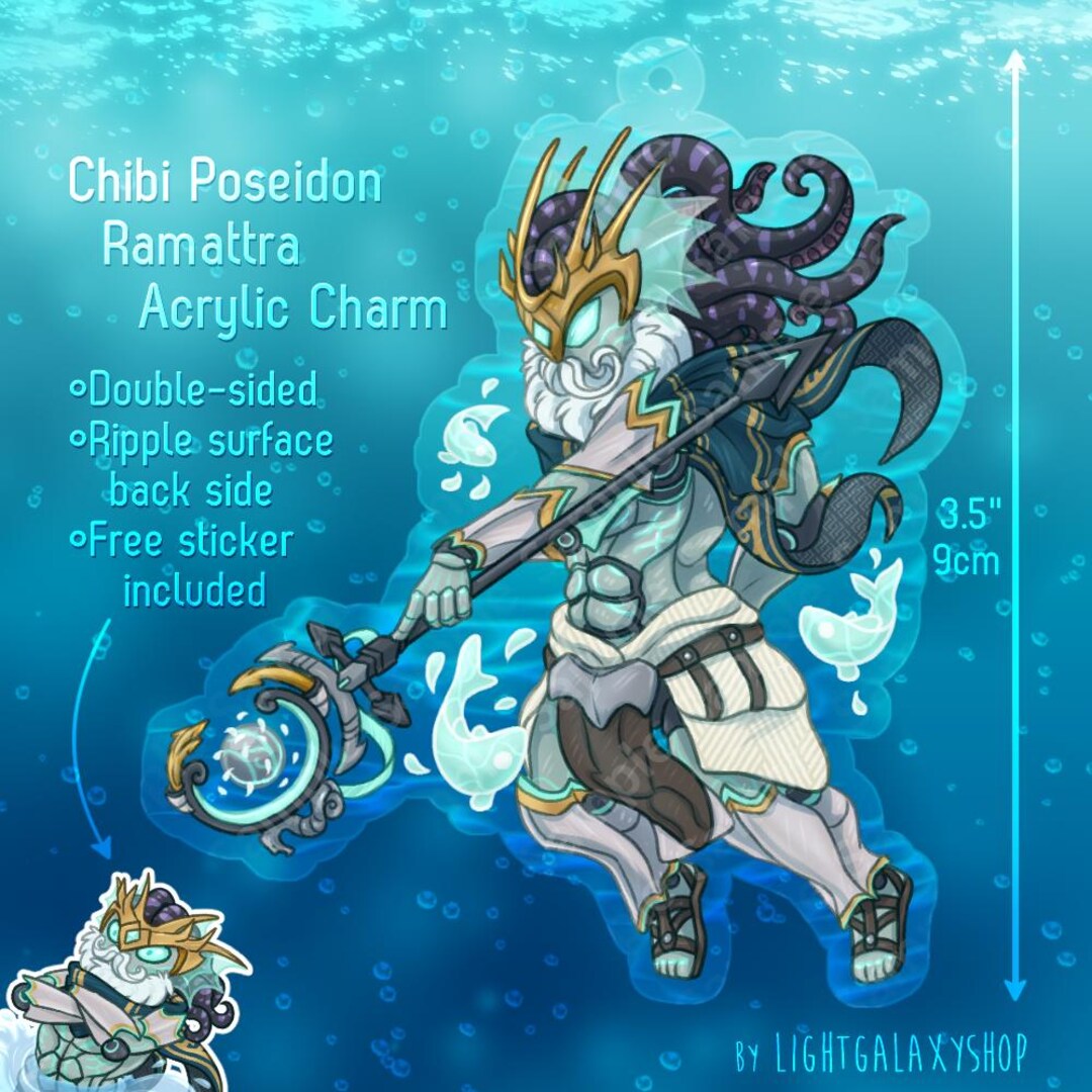 Chibi Poseidon Ramattra Acrylic Keychain - Ripple/water Effect - - Etsy