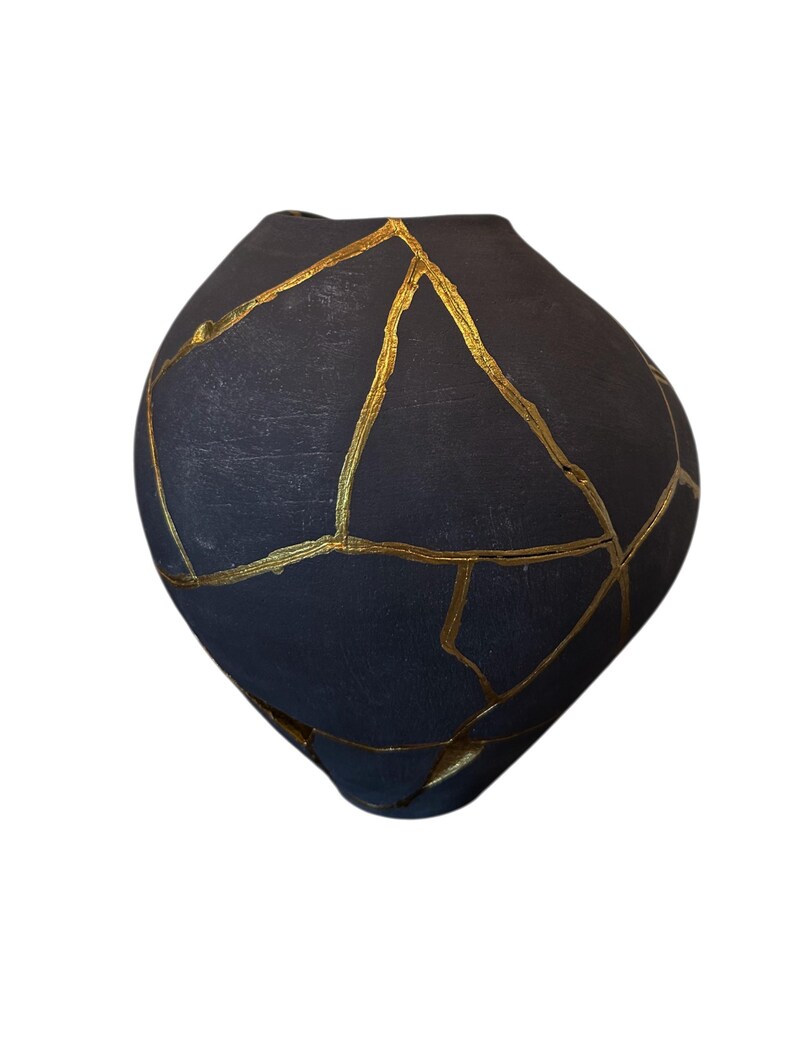 Modern Kintsugi Rau Vase - Broken + Repaired Japanese Pottery - Hand ...