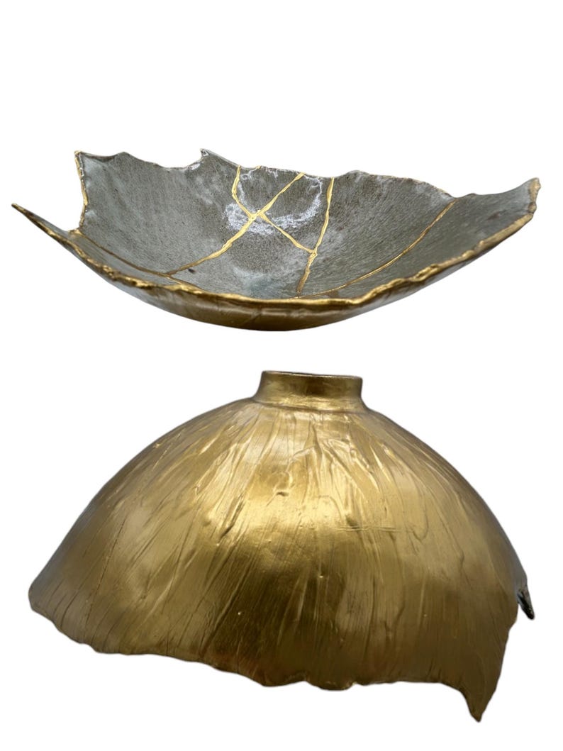 Feuille Torn Edge Kintsugi Wood Fired Ceramic Bowl Broken Repaired ...