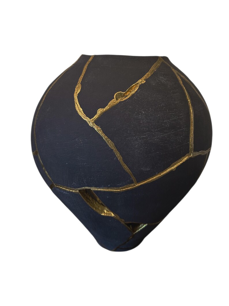 Modern Kintsugi Rau Vase - Broken + Repaired Japanese Pottery - Hand ...