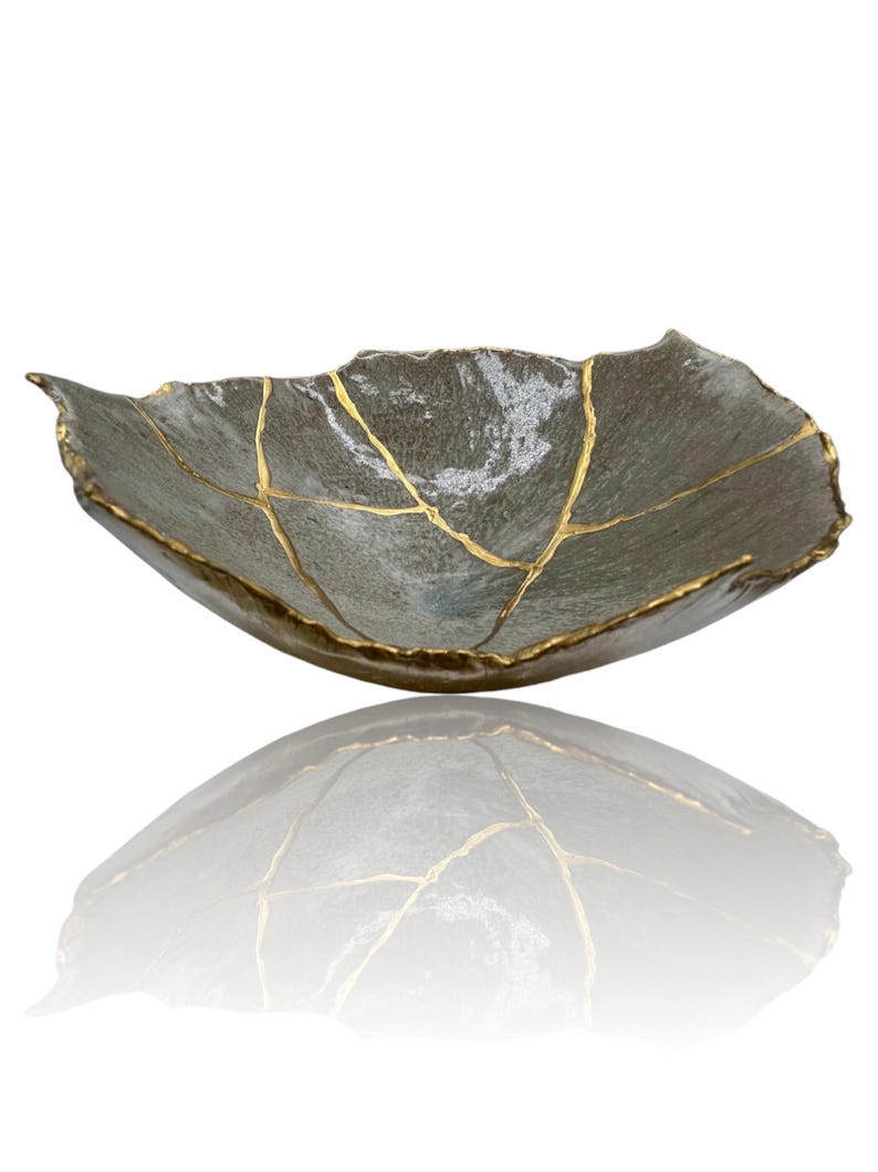 Feuille Torn Edge Kintsugi Wood Fired Ceramic Bowl Broken Repaired ...