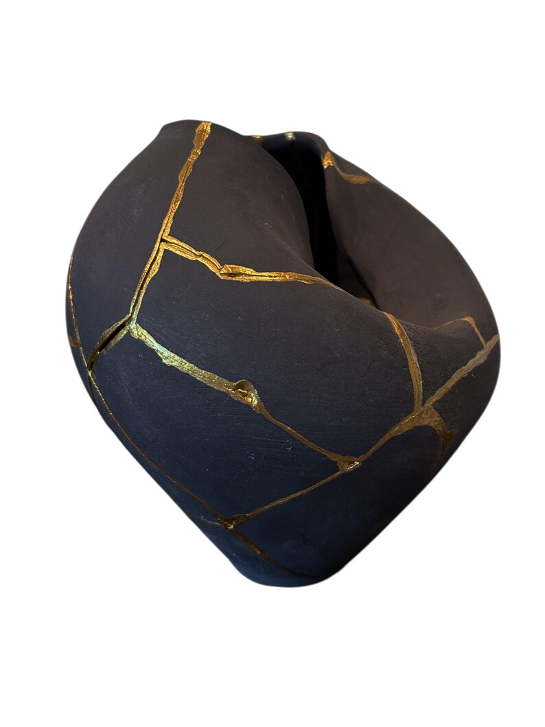 Modern Kintsugi Rau Vase - Broken + Repaired Japanese Pottery - Hand ...