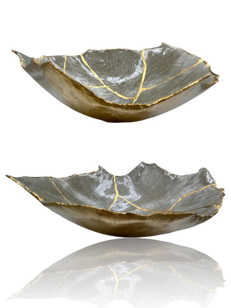 Feuille Torn Edge Kintsugi Wood Fired Ceramic Bowl Broken Repaired ...