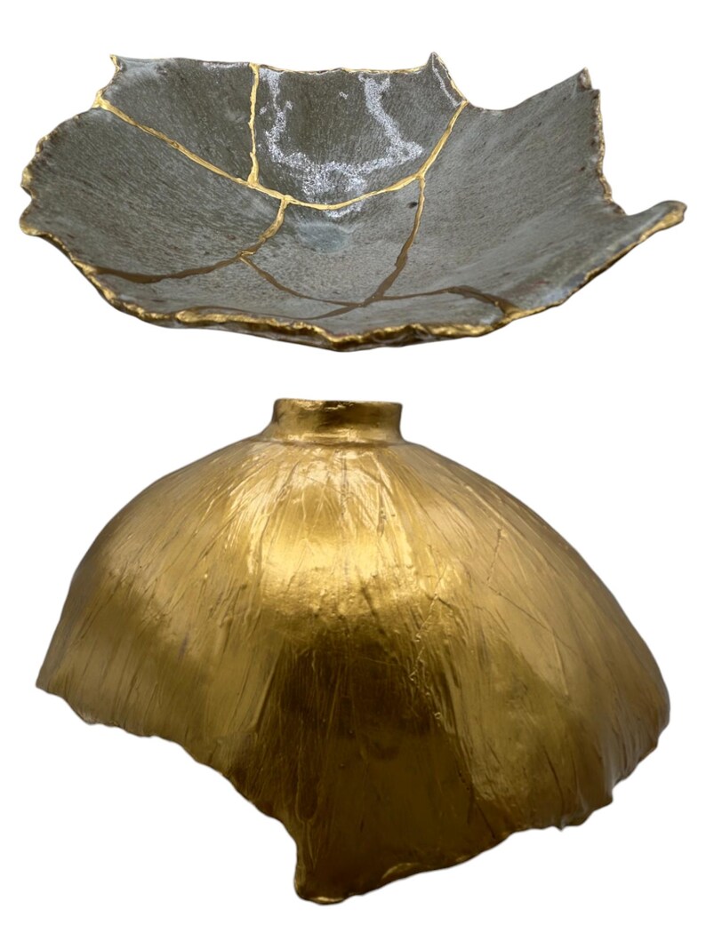 Feuille Torn Edge Kintsugi Wood Fired Ceramic Bowl Broken Repaired ...