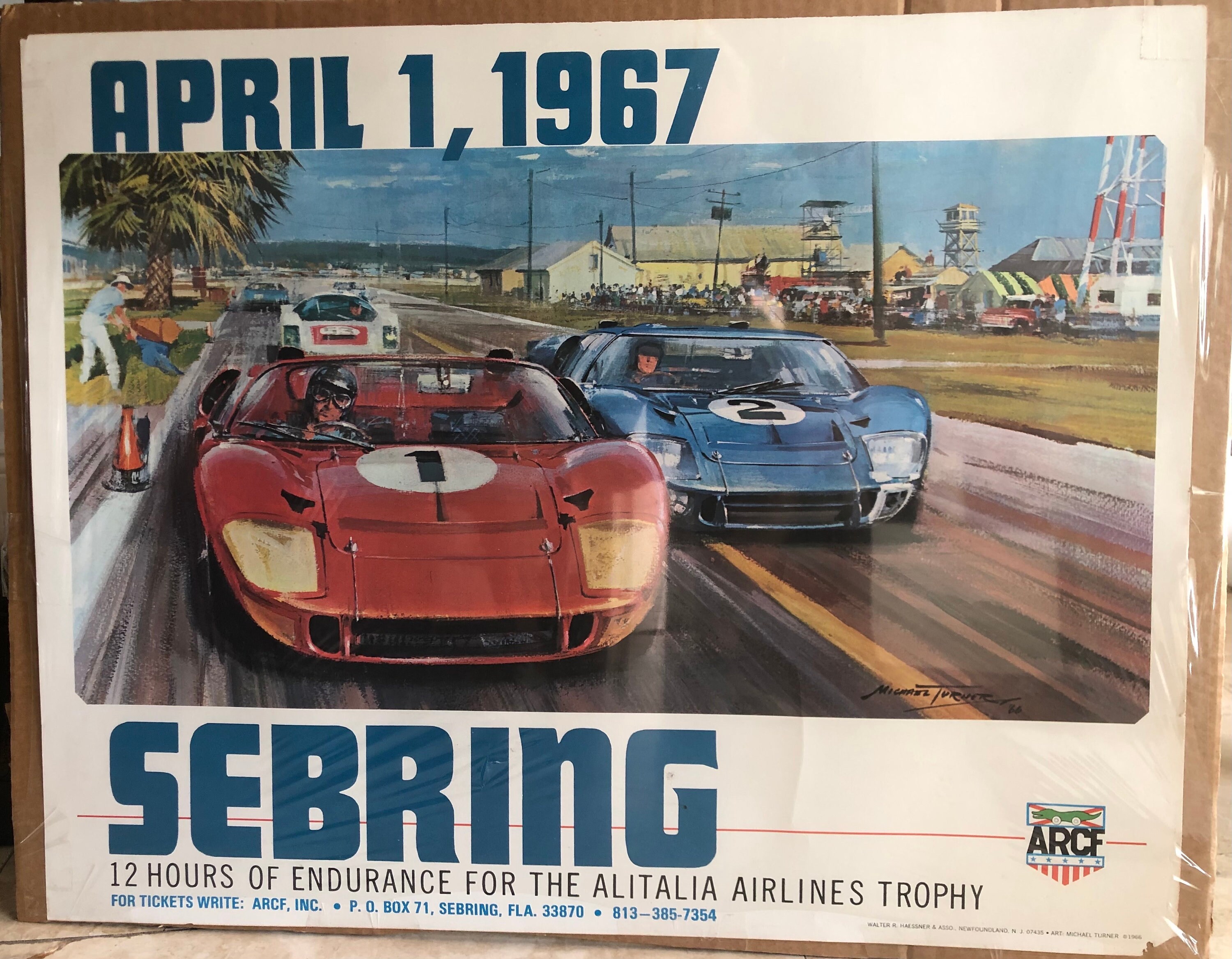 1967 - 12 Hours of Sebring Original Event Poster by Michael Turner - Etsy
