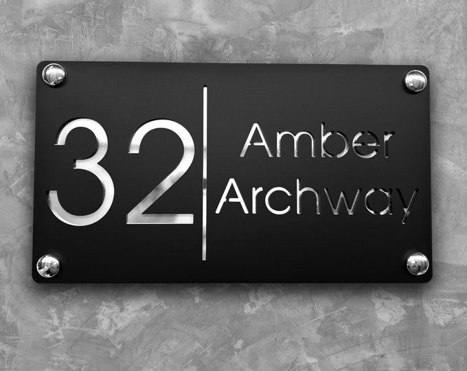 House Wall Plaques UK Luxe A4 Precision Laser Cut Acrylic House Number ...