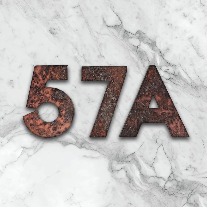 Rustic Floating House Numbers Modern Rust Effect High Letter Sign for ...