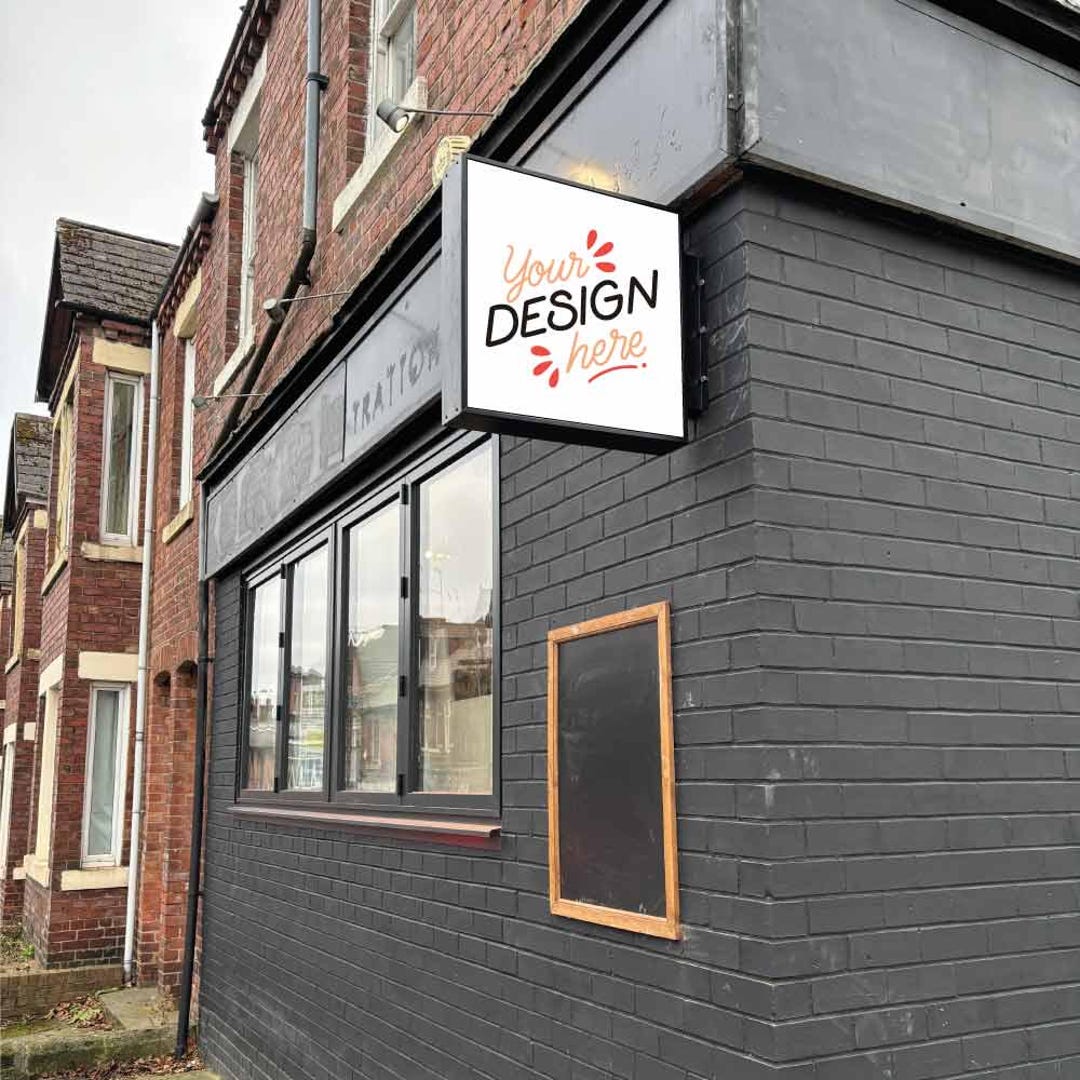 Projecting Sign Projecting Light Box Shop Sign Illuminated Cool White ...