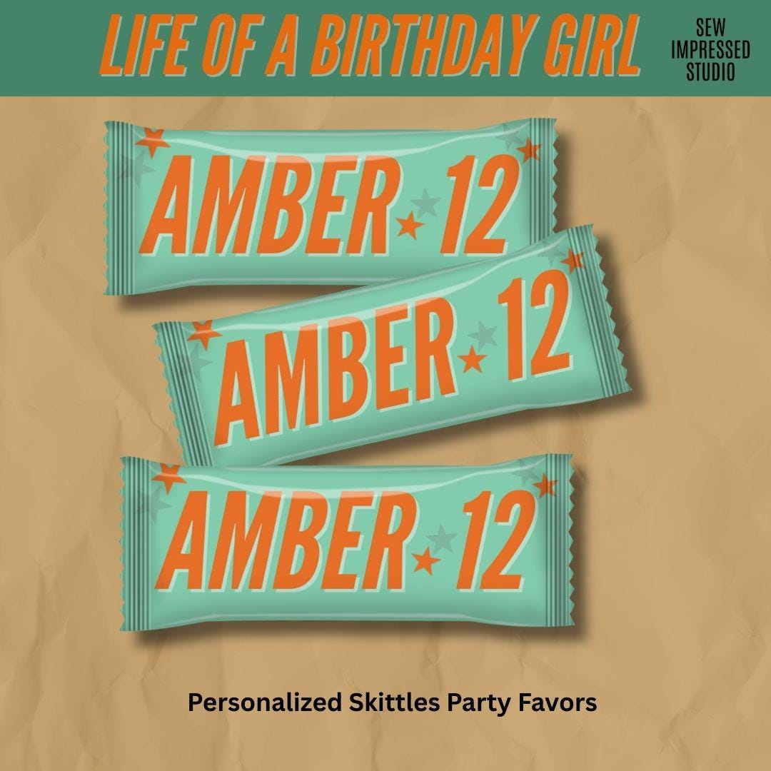 Personalized Birthday Skittles Favors | Life of Birthday Girl Candy ...