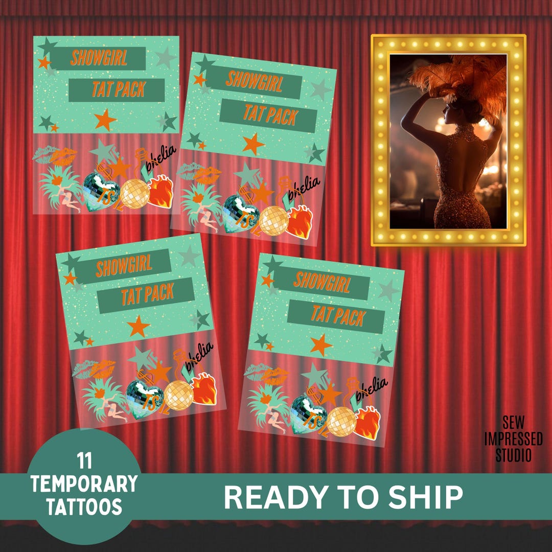Life of a Showgirl Era Inspired Temporary Tattoo Pack, Showgirl Party ...