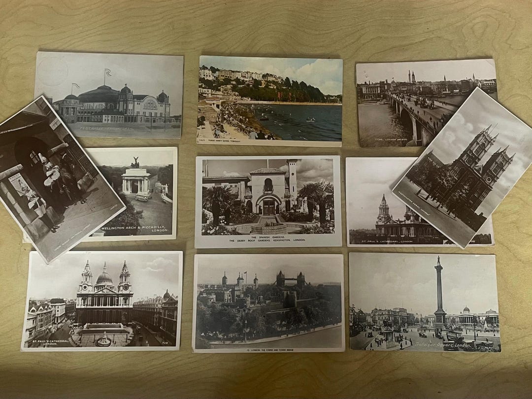 Vintage London Postcards With Stamps From 1912-1952. 11 Postcards, 9 ...