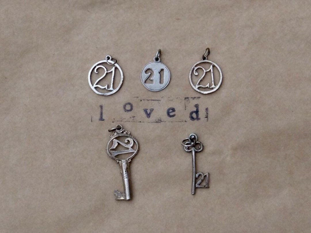 Vintage Sterling Silver 21st Birthday Charm: Necklace or Bracelet - Etsy
