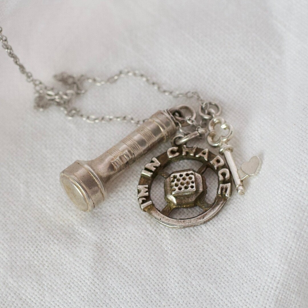 Vintage Puffy Torch Charm, Heart Key Charm, Microphone Charm i'm in ...