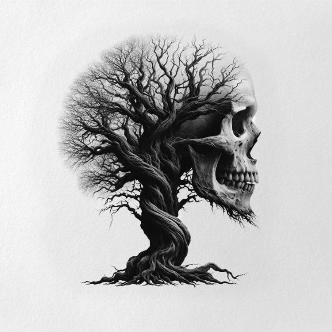 5 Skull Tattoo Designs in White Background PNG High Resolution - Etsy