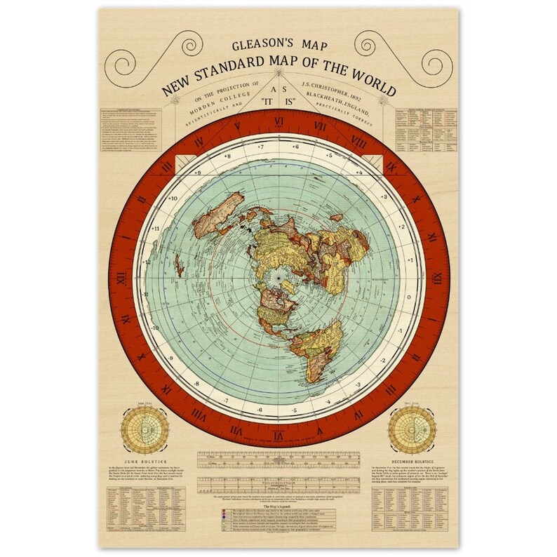 HD REMASTERED Gleason's New Standard Map of the World 2023 Flat Earth ...