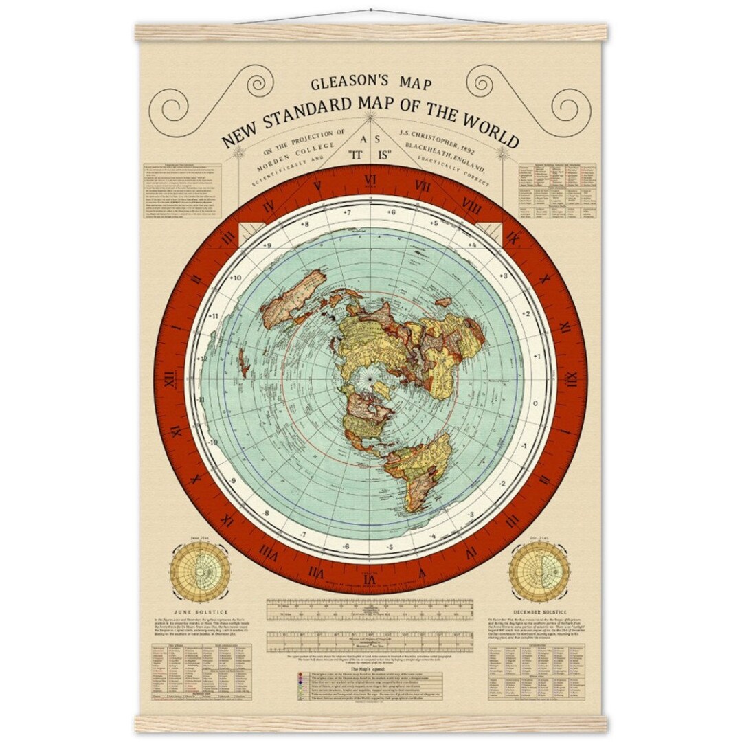 HD REMASTERED Gleason's New Standard Map of the World 2023 Flat Earth ...