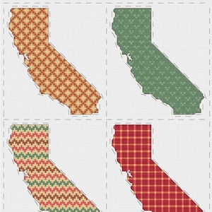 California Cross Stitch Sampler - PDF Pattern INSTANT DOWNLOAD - Etsy