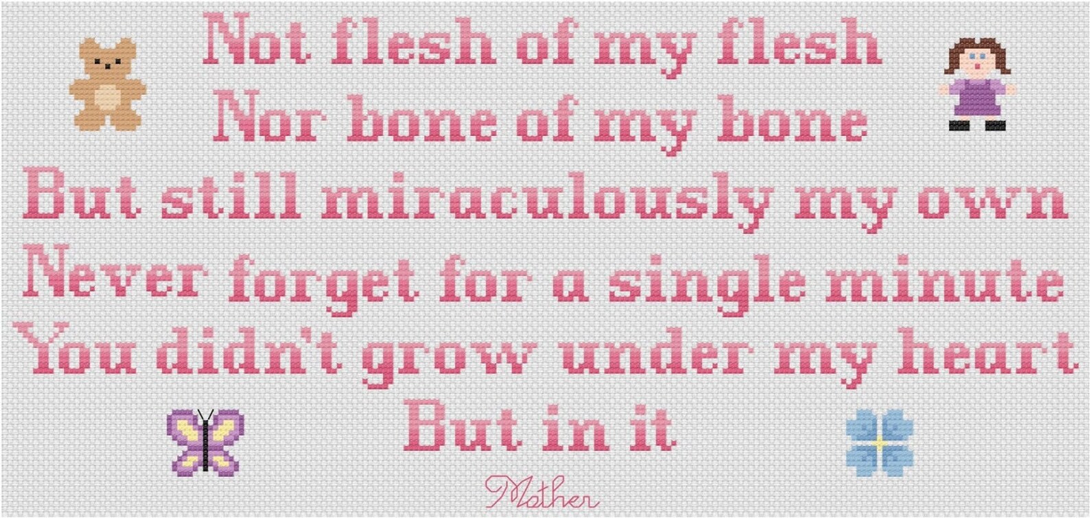 Adoption Poem - Girl - PDF Cross Stitch Pattern - INSTANT DOWNLOAD - Etsy