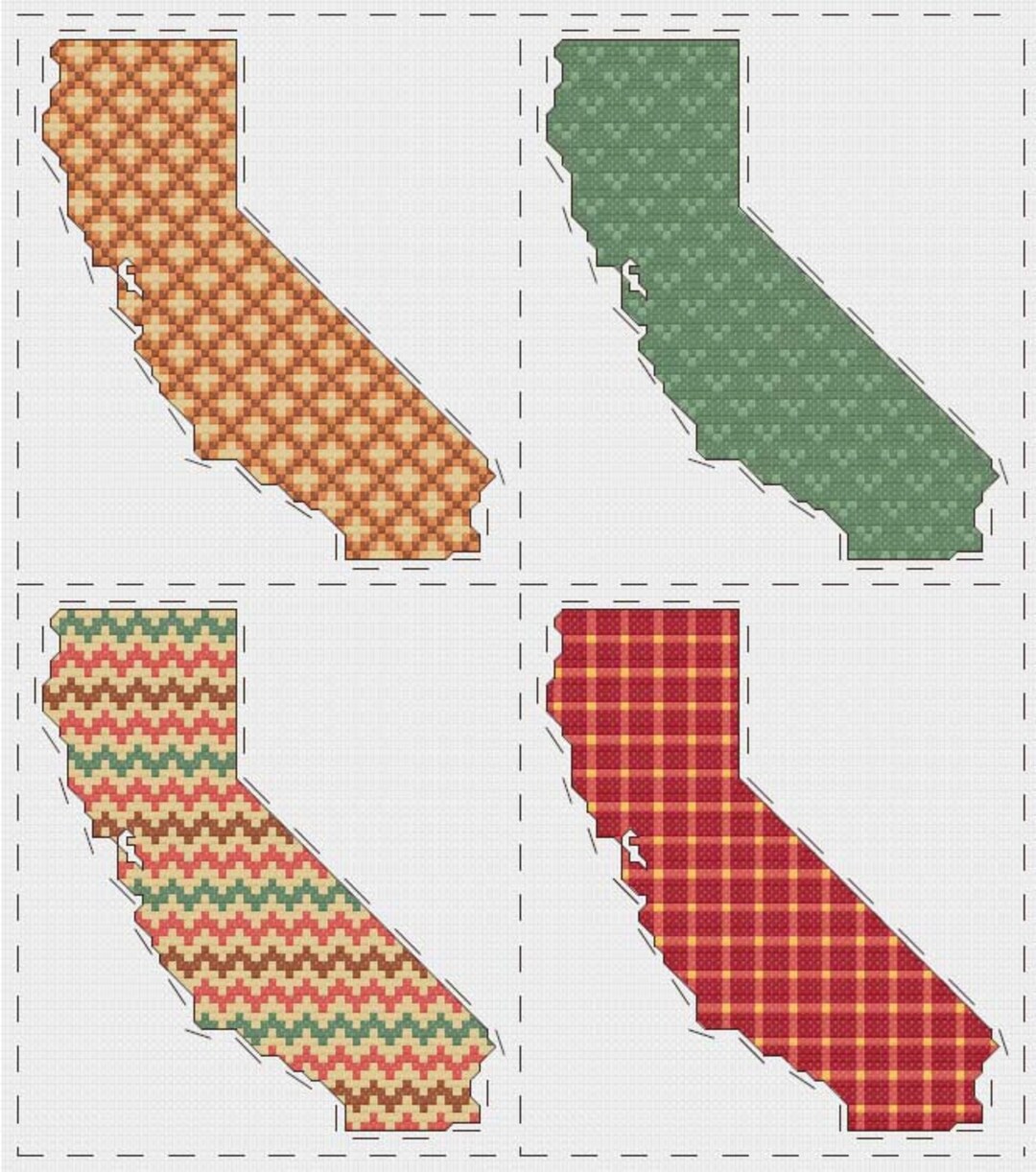 California Cross Stitch Sampler PDF Pattern INSTANT DOWNLOAD - Etsy