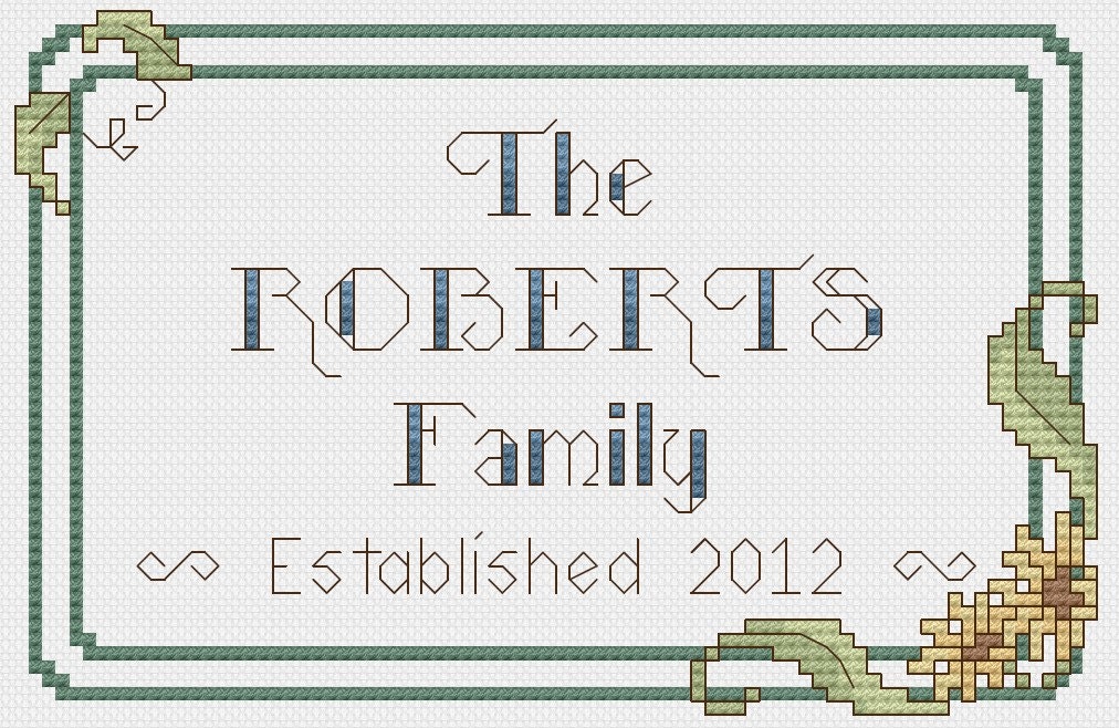 Floral Last Name Cross Stitch Pattern - Personalized PDF - Etsy