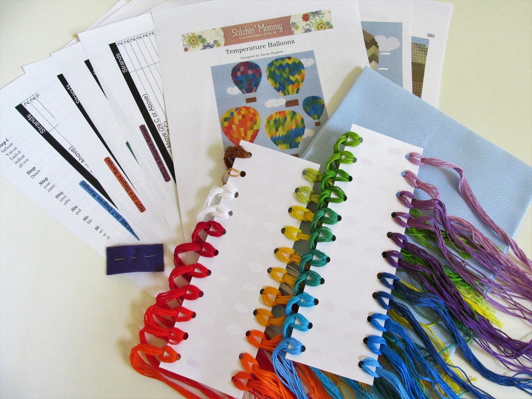 Temperature Balloons Cross Stitch KIT - Etsy