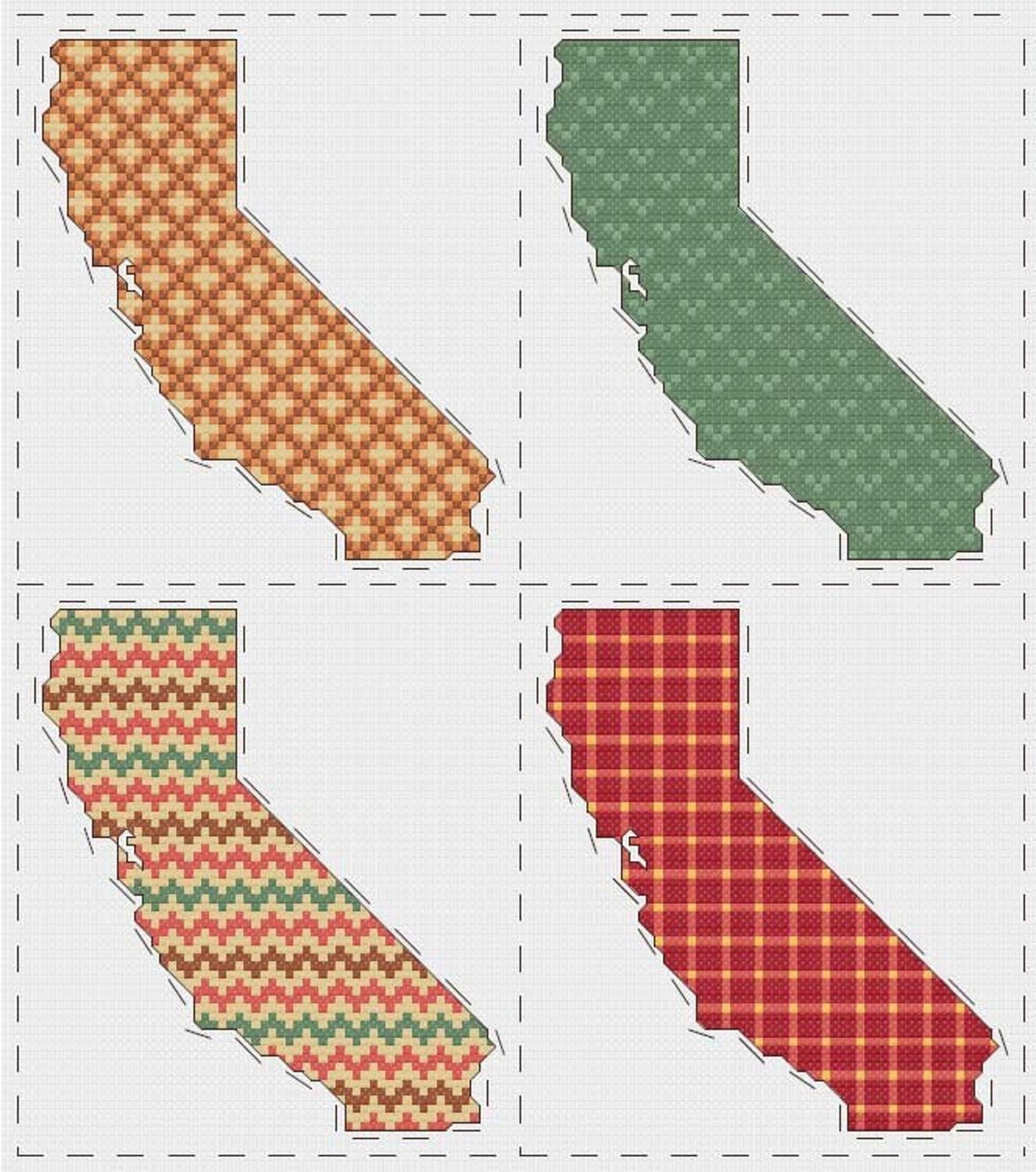 California Cross Stitch Sampler - PDF Pattern INSTANT DOWNLOAD - Etsy