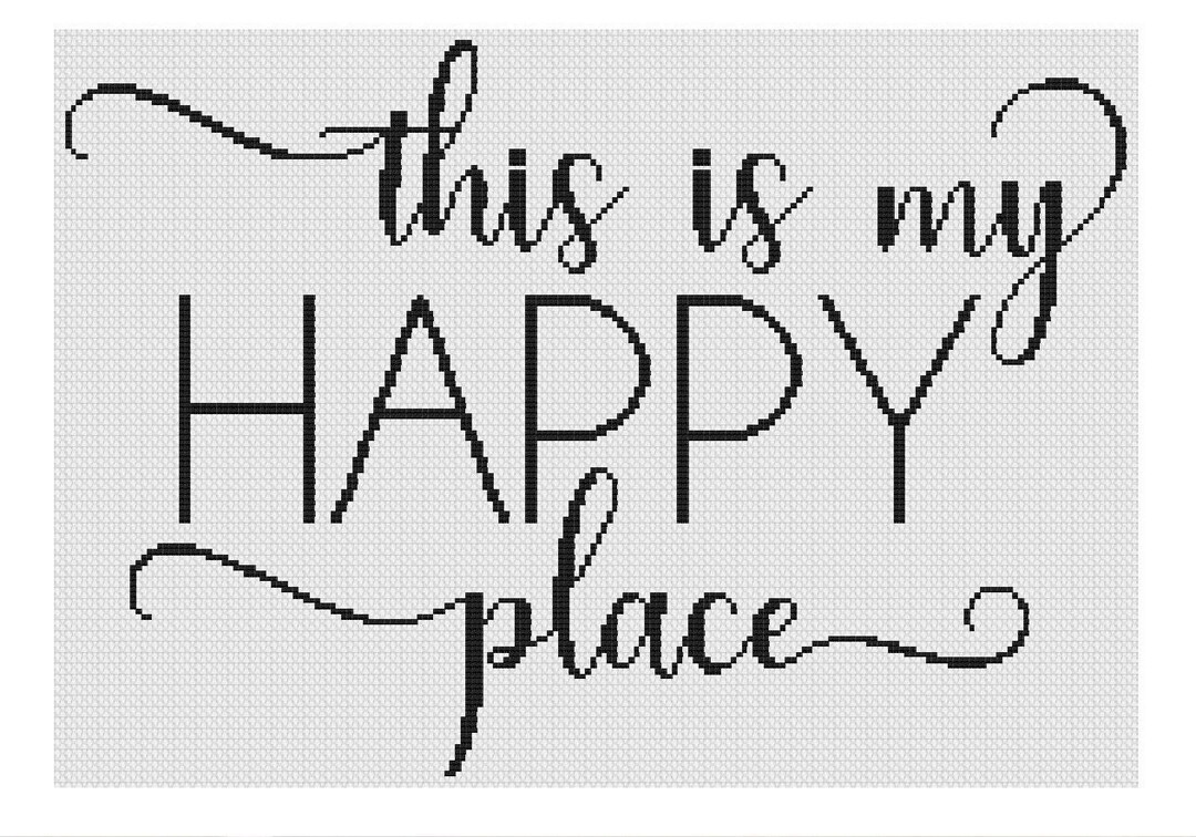 This is My Happy Place PDF Cross Stitch Pattern - INSTANT DOWNLOAD - Etsy