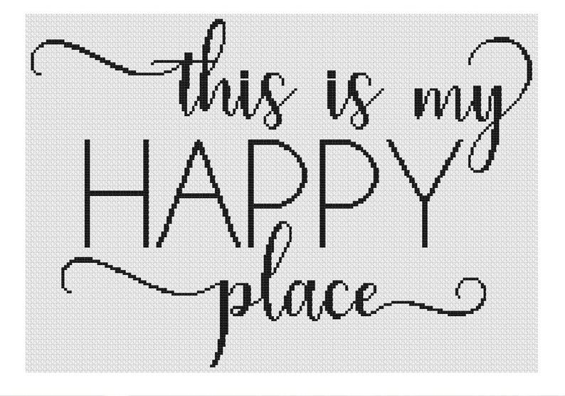 This is My Happy Place PDF Cross Stitch Pattern - INSTANT DOWNLOAD - Etsy